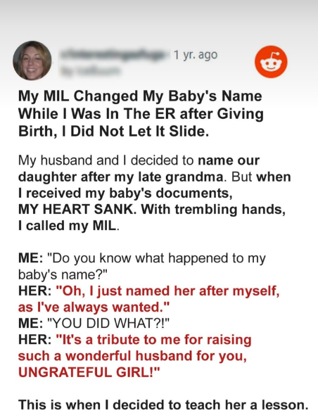 MIL Changed My Baby’s Name While I Was In The ER After Giving Birth, I ...
